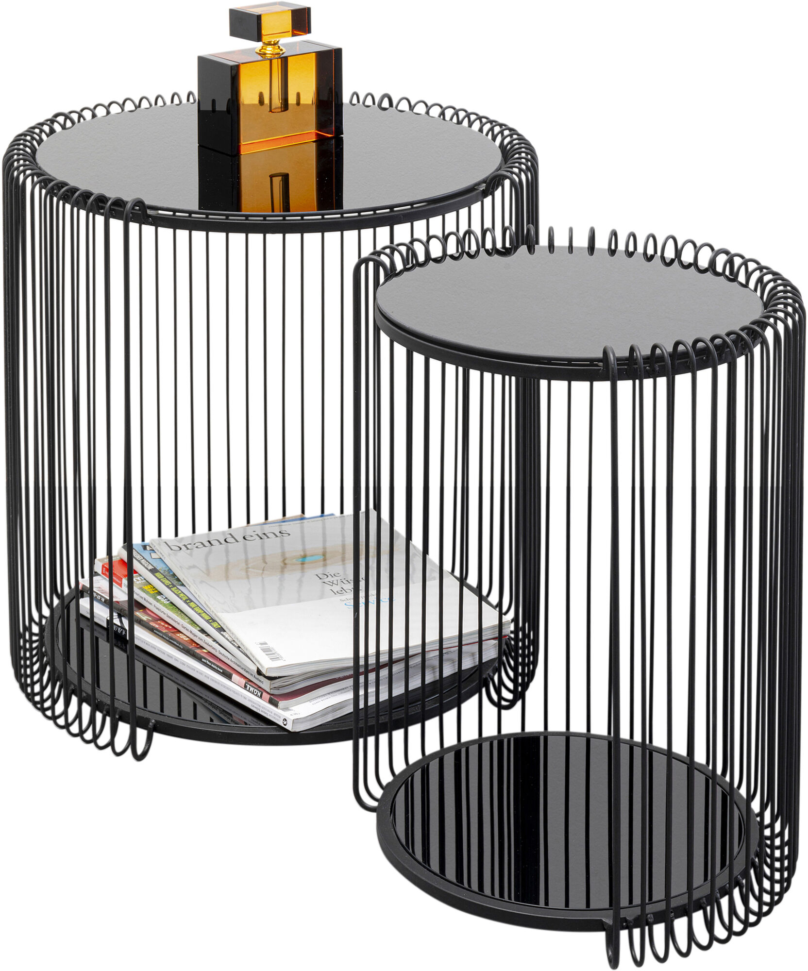 Beistelltisch Wire Double Schwarz (2/Set) - KARE Online GmbH