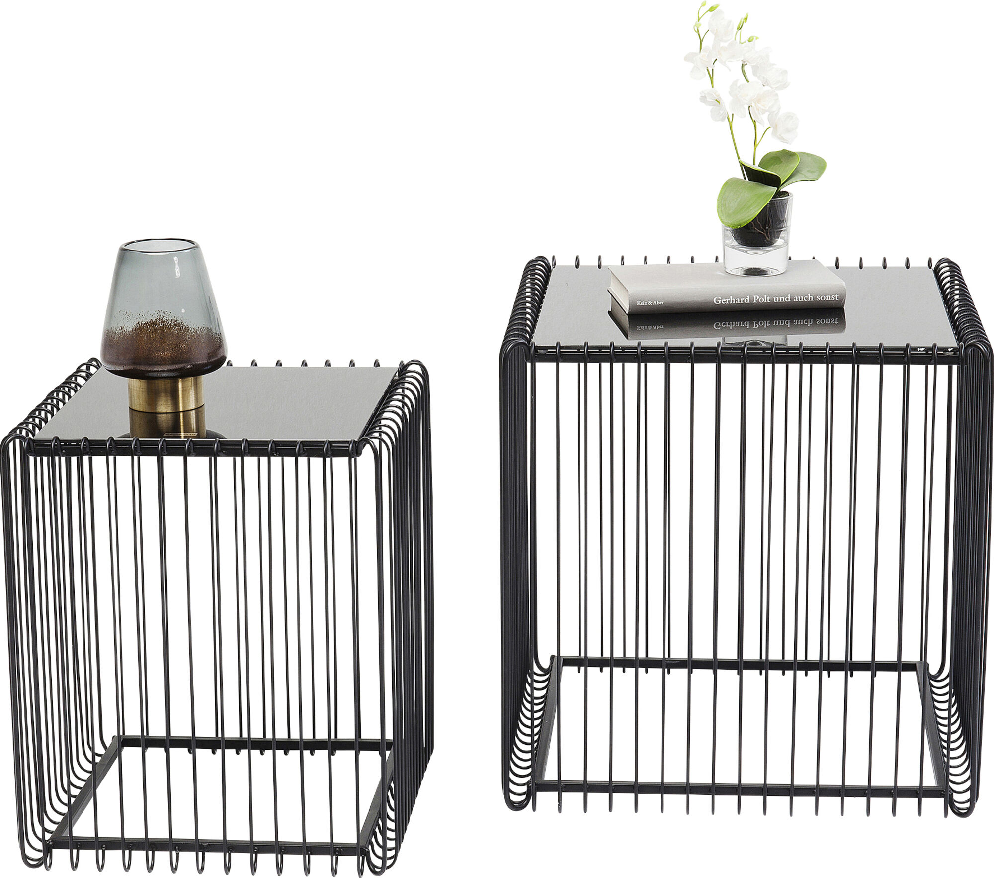 Beistelltisch Wire Square Schwarz 45x45cm (2/Set) - KARE Online GmbH