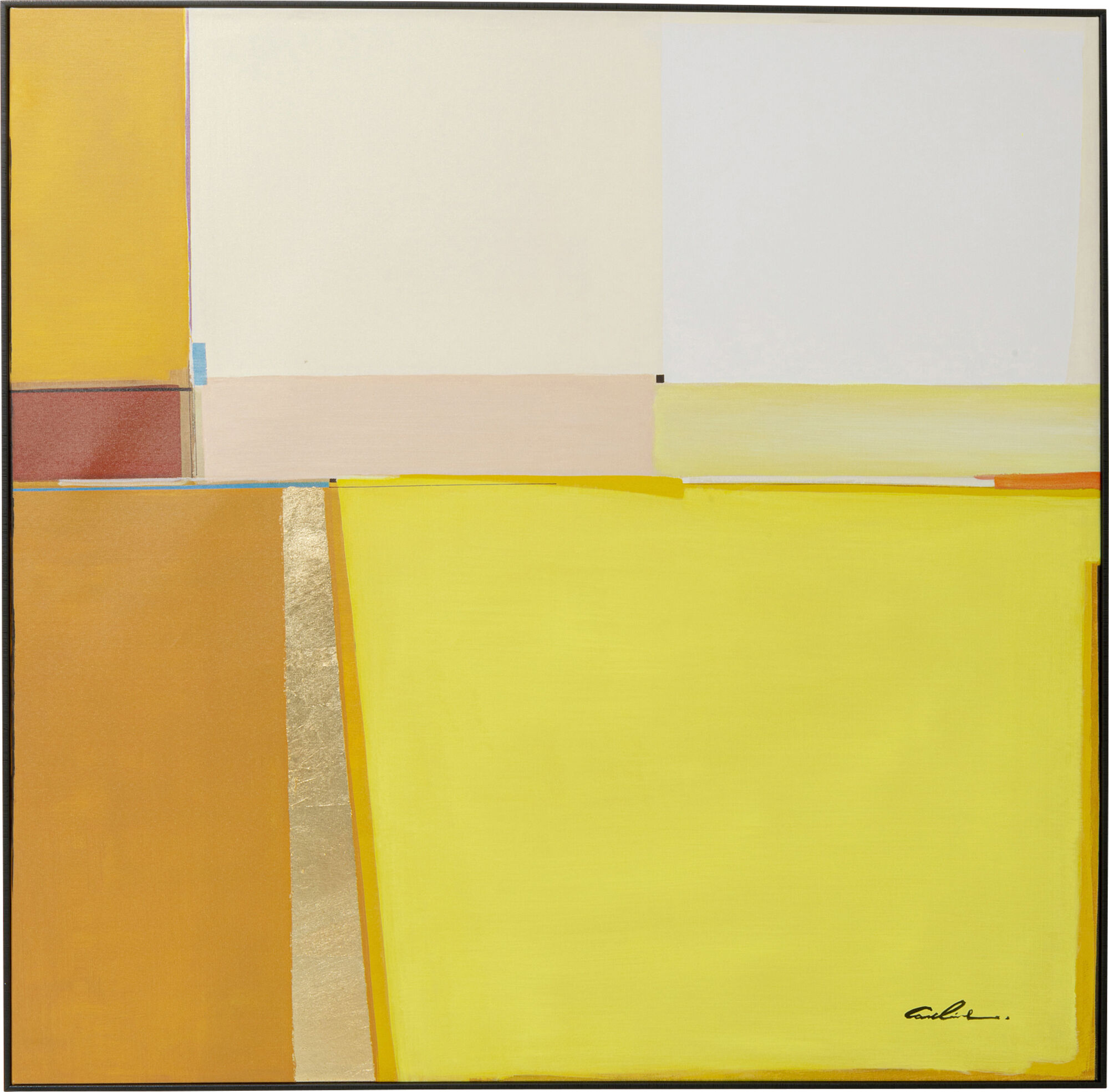 Gerahmtes Bild Abstract Shapes Gelb 113x113cm - KARE Online GmbH