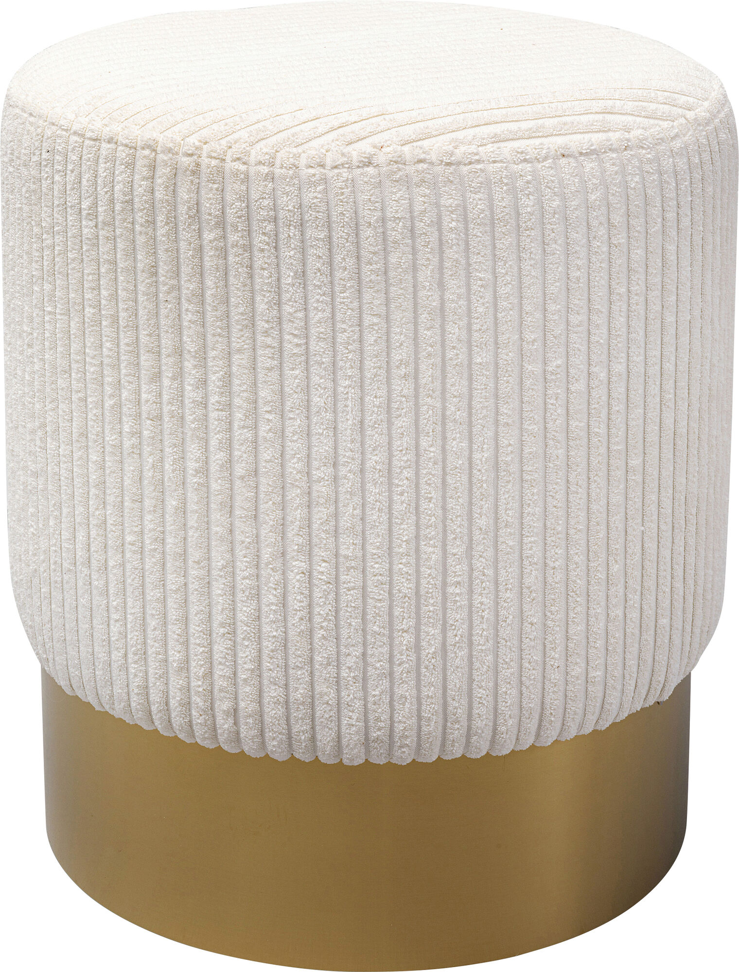 Hocker Cherry Beige Cord Brass Ø35cm - KARE Online GmbH