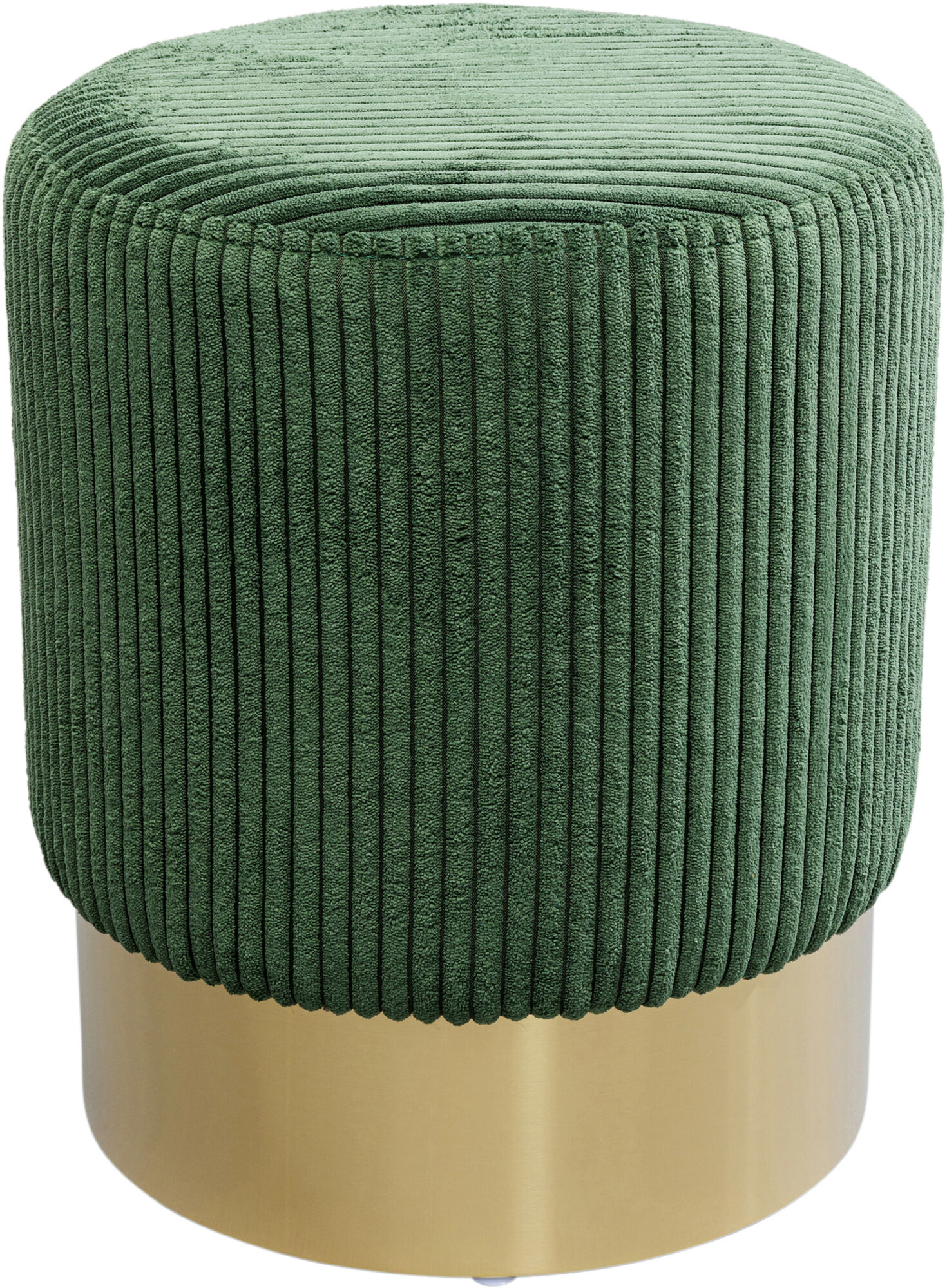 Hocker Cherry Dunkelgrün Cord Brass Ø35cm - KARE Online GmbH