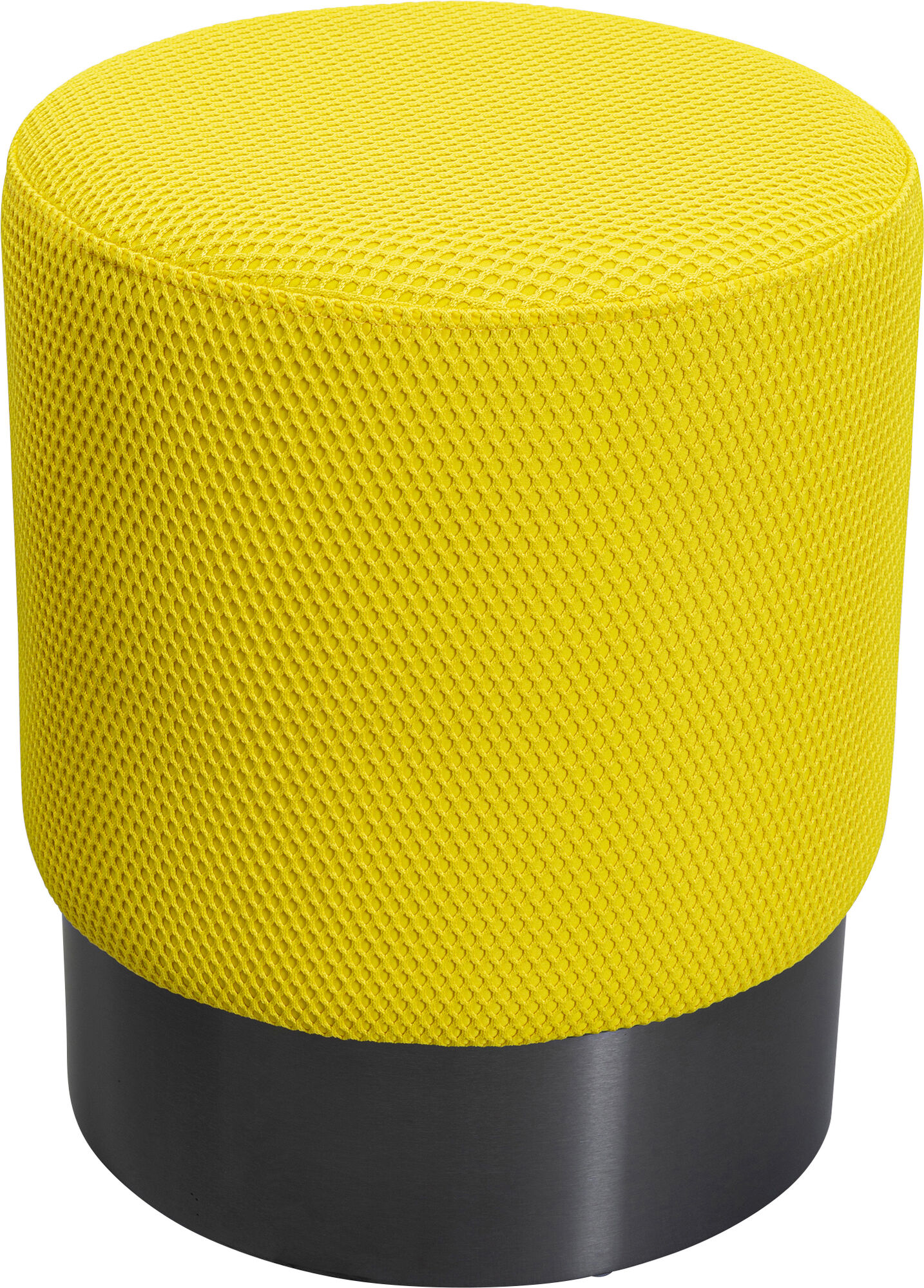 Hocker Jody Gelb Mesh Schwarz Ø35cm - KARE Online GmbH